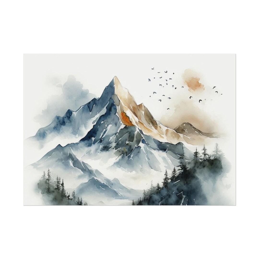Mountain Scene Rolled Poster - Etsy