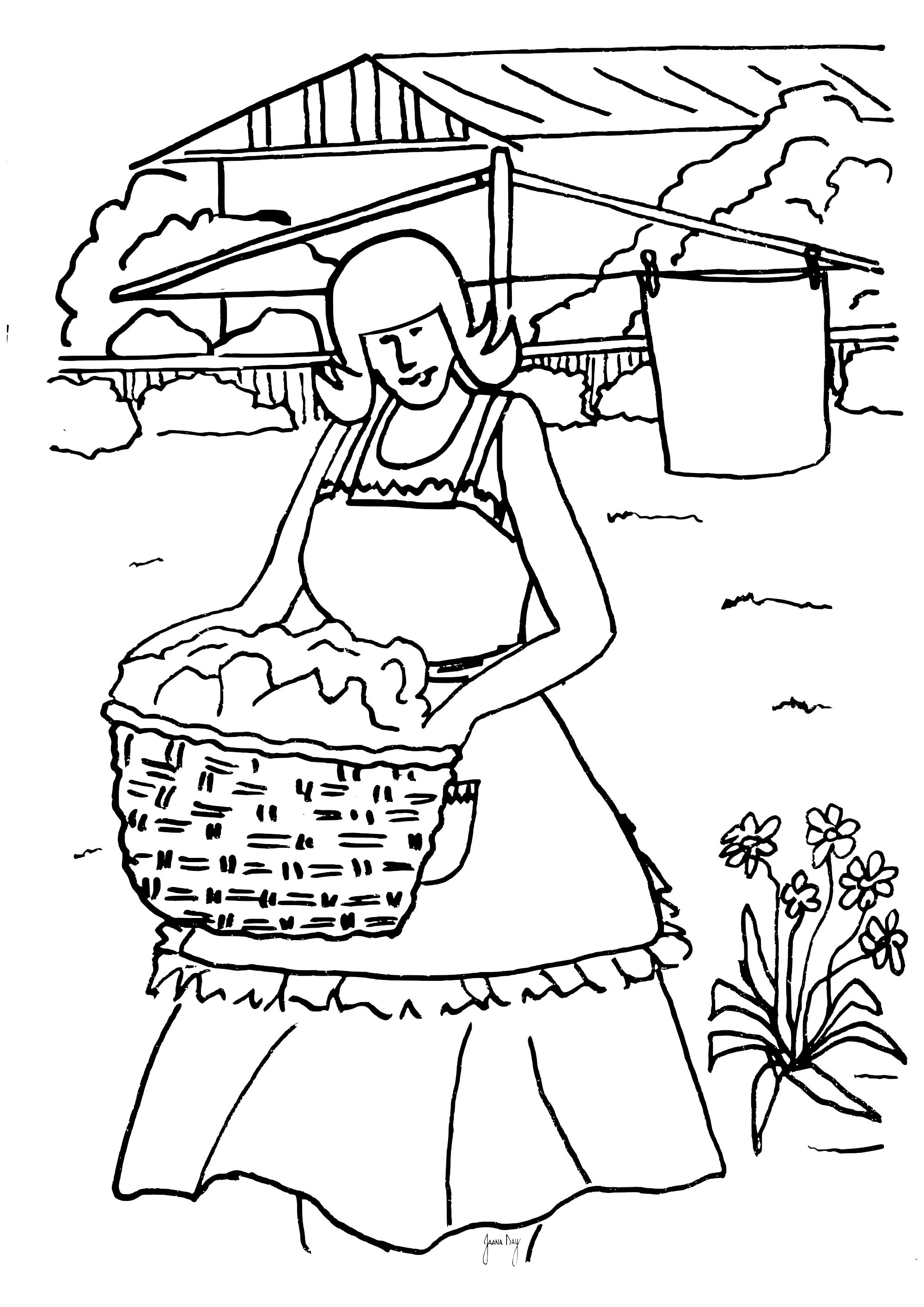 5 Colouring Pages Housekeeping Chores Family Childcare Retro Homemaker ...