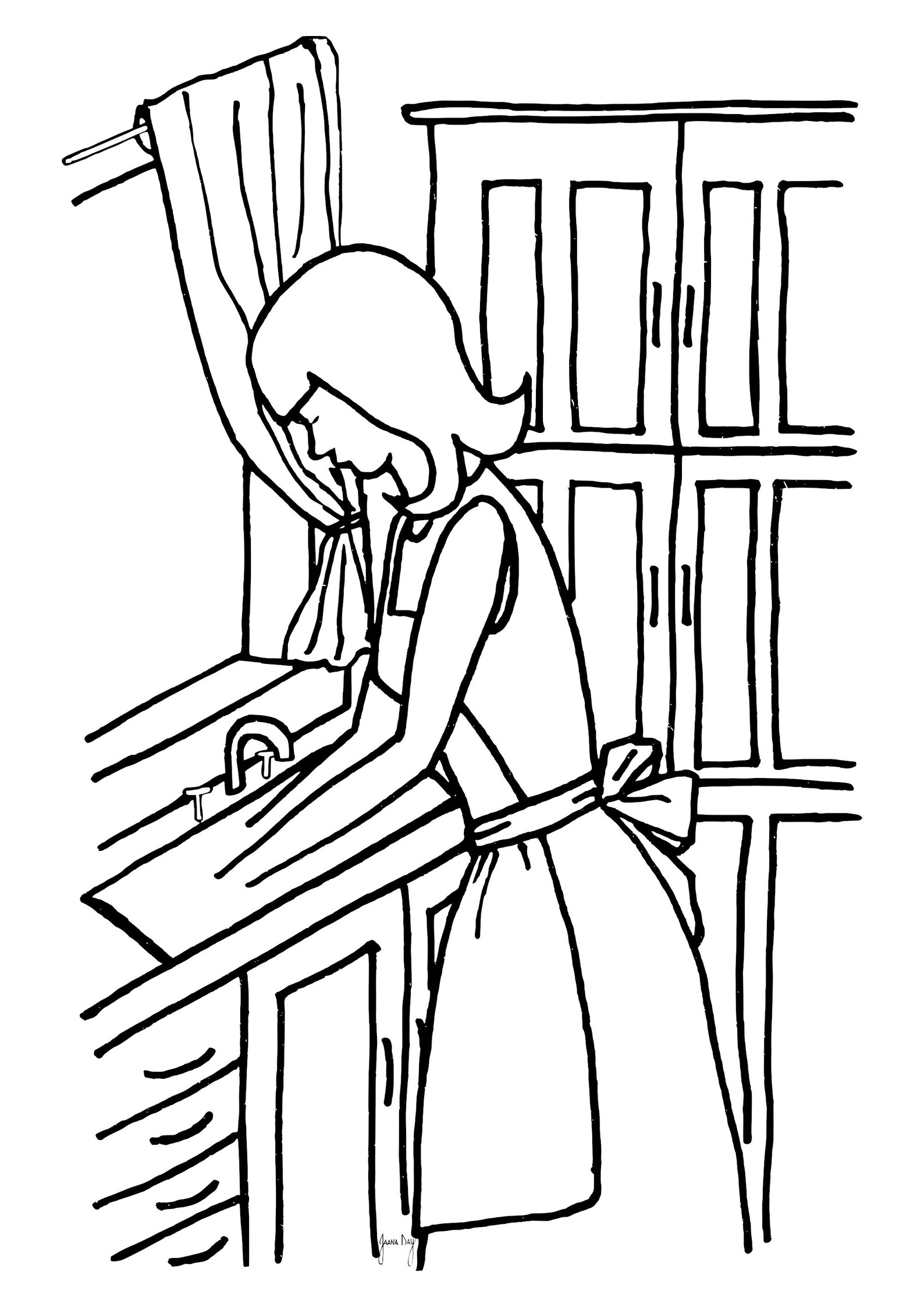 5 Colouring Pages Housekeeping Chores Family Childcare Retro Homemaker ...