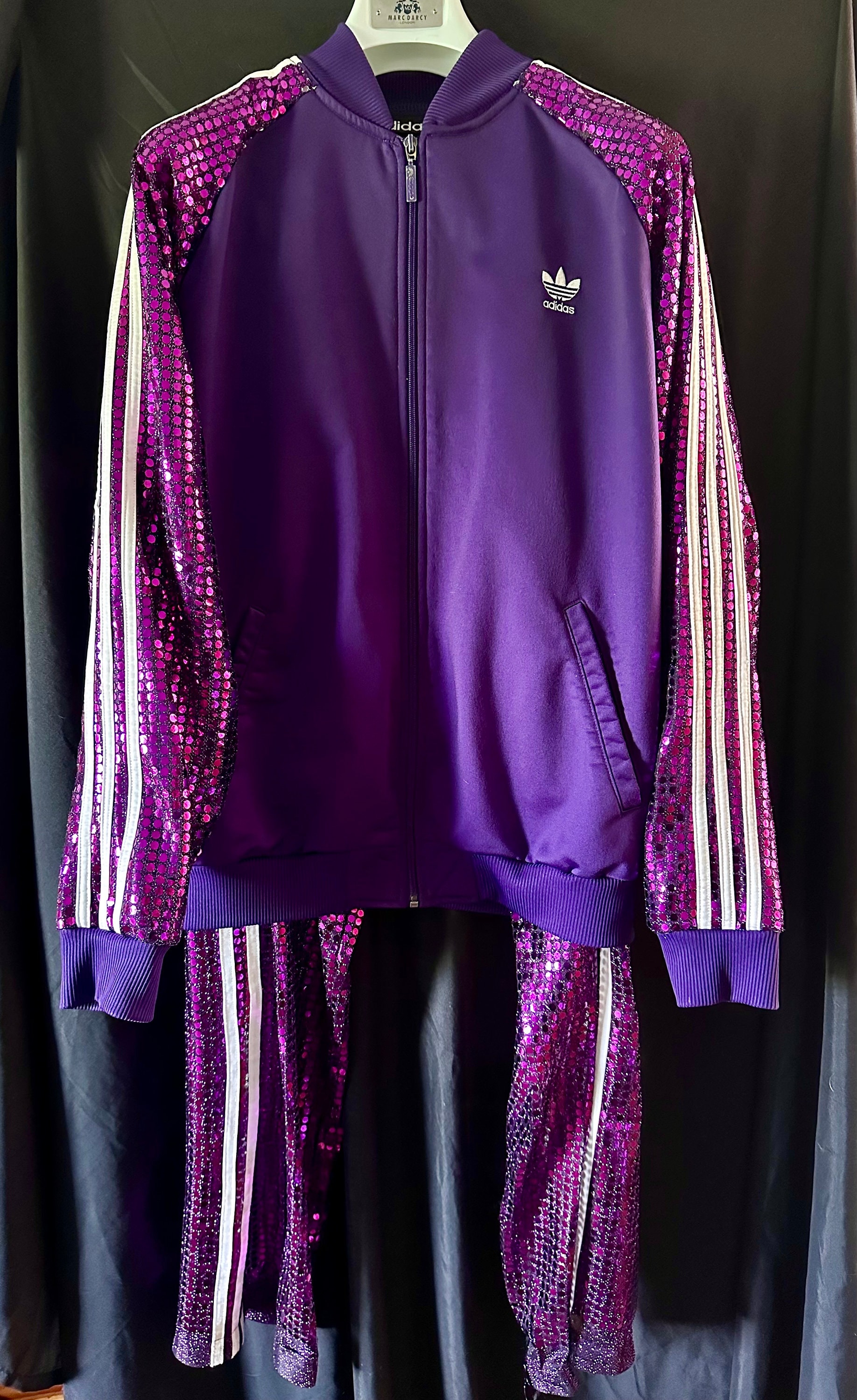 Jonathan Davis O.G. Style CUSTOM Replica Adidas Purple Sequin Full ...