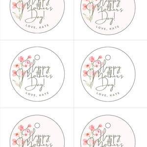 Printable Custom Mother’s Day Gift Tags Floral Pink Personalized ...