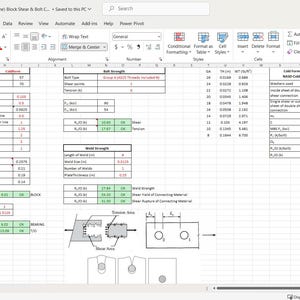 Steel Connection Design Check - ASD - Microsoft Excel - Etsy