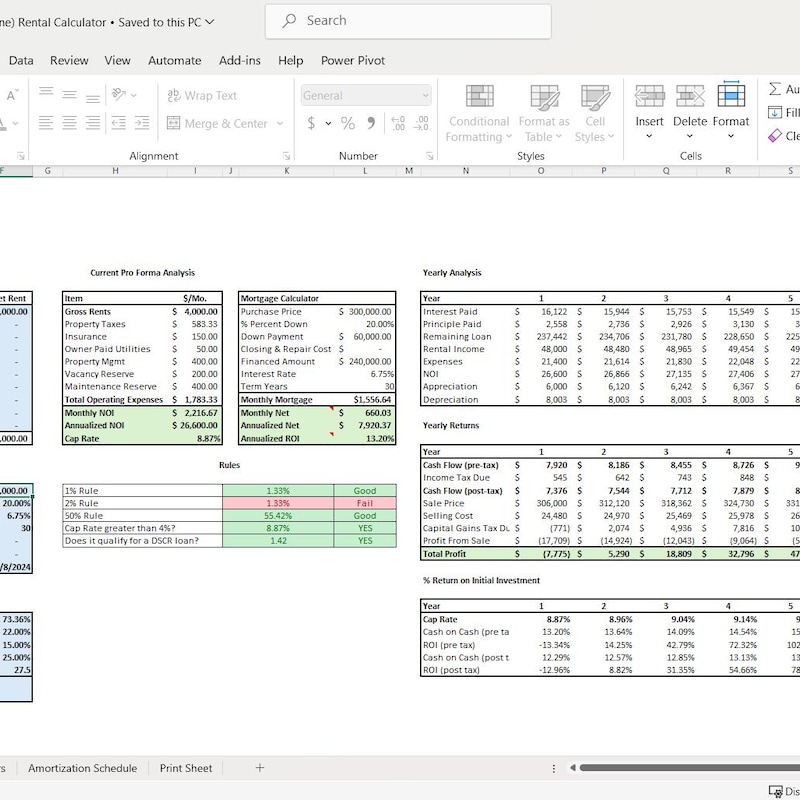 Property Purchase Excel - Etsy