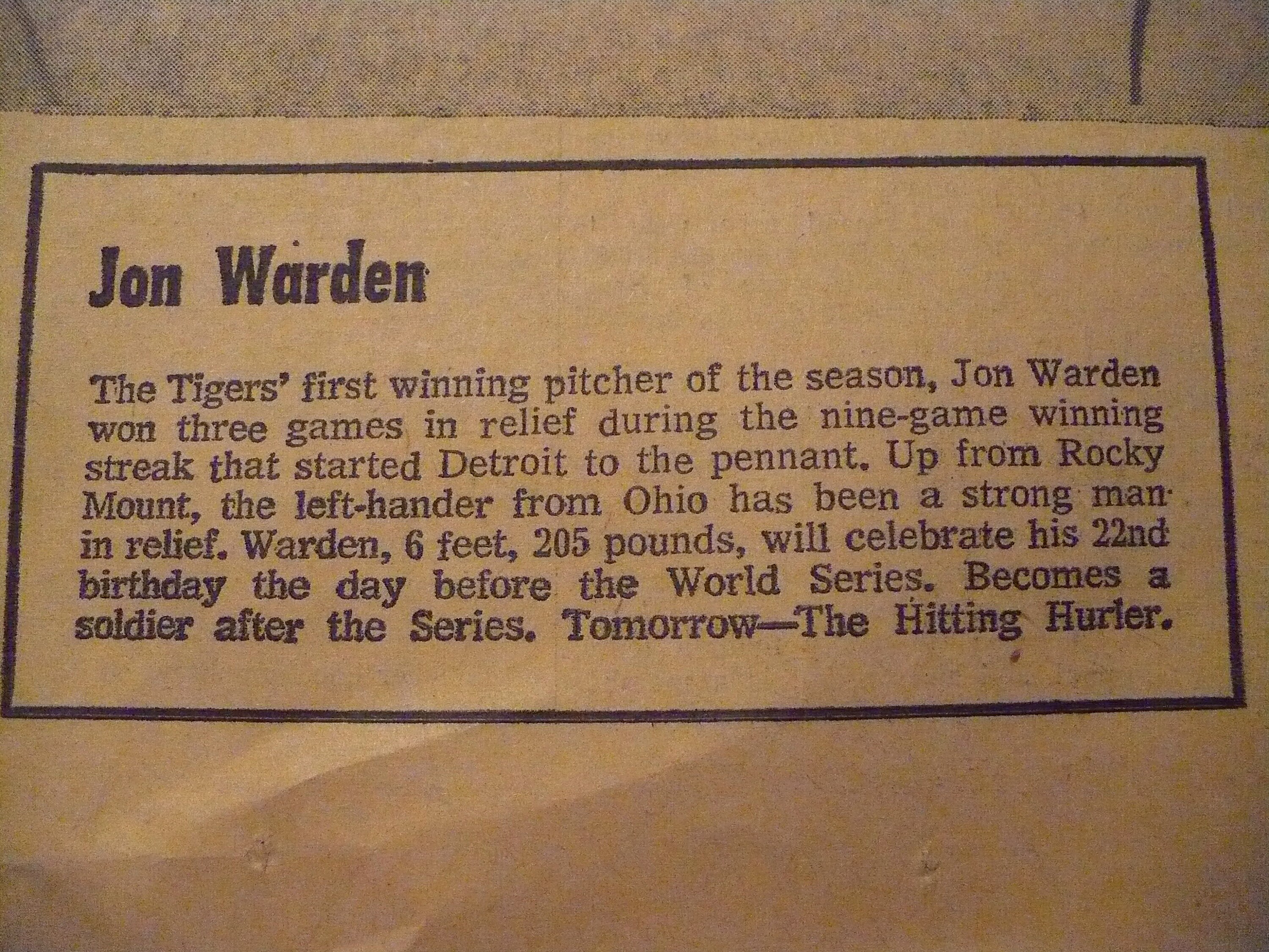 Jon Warden Detroit Tiger's Super Poster the Detroit - Etsy