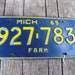 Michigan Farm License Plate 1965 - Etsy
