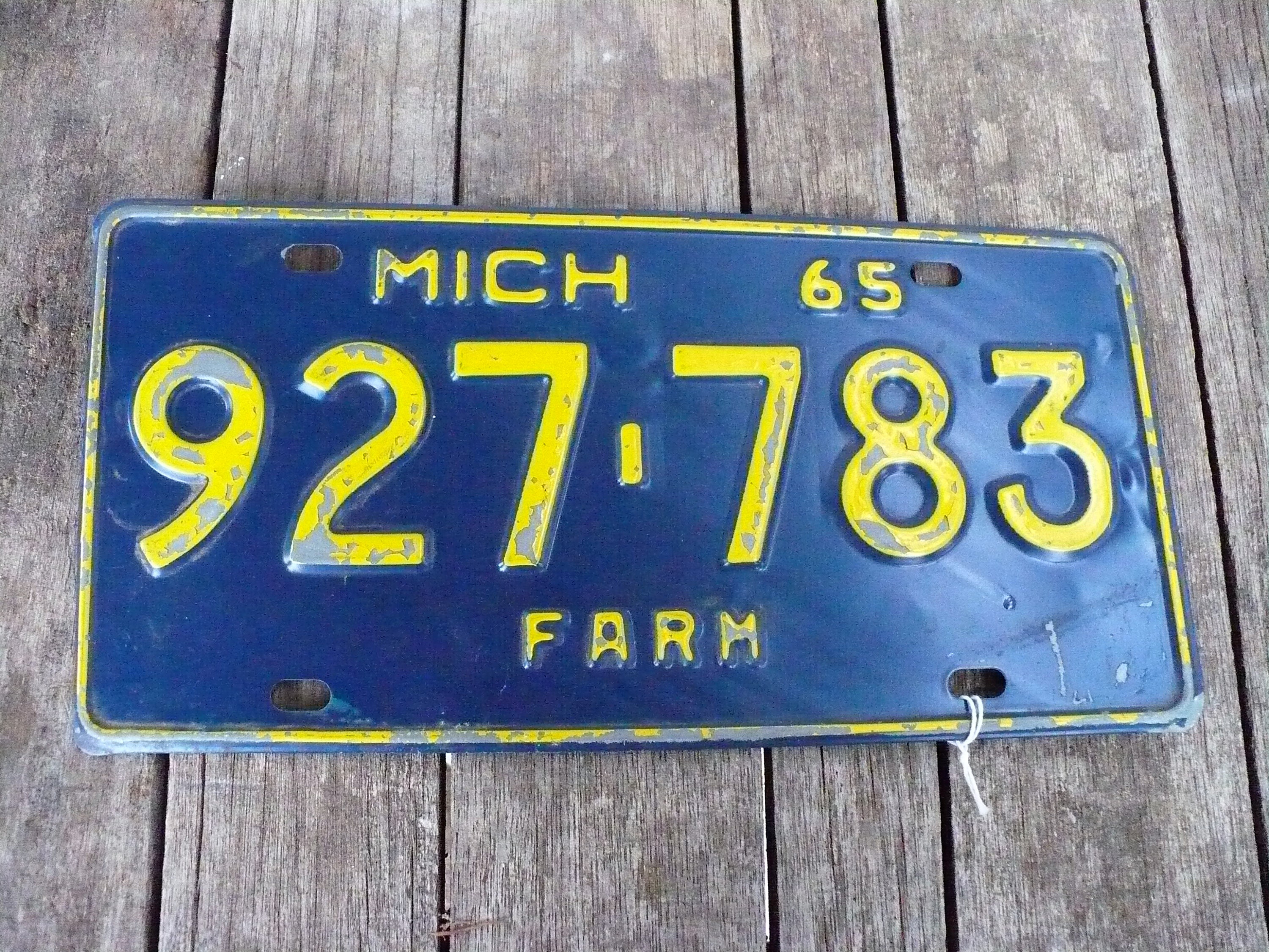 Michigan Farm License Plate 1965 - Etsy