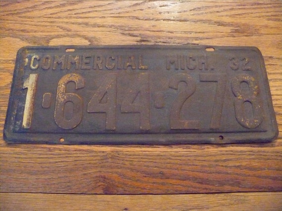 1932 Michigan Commercial License Plate - Etsy
