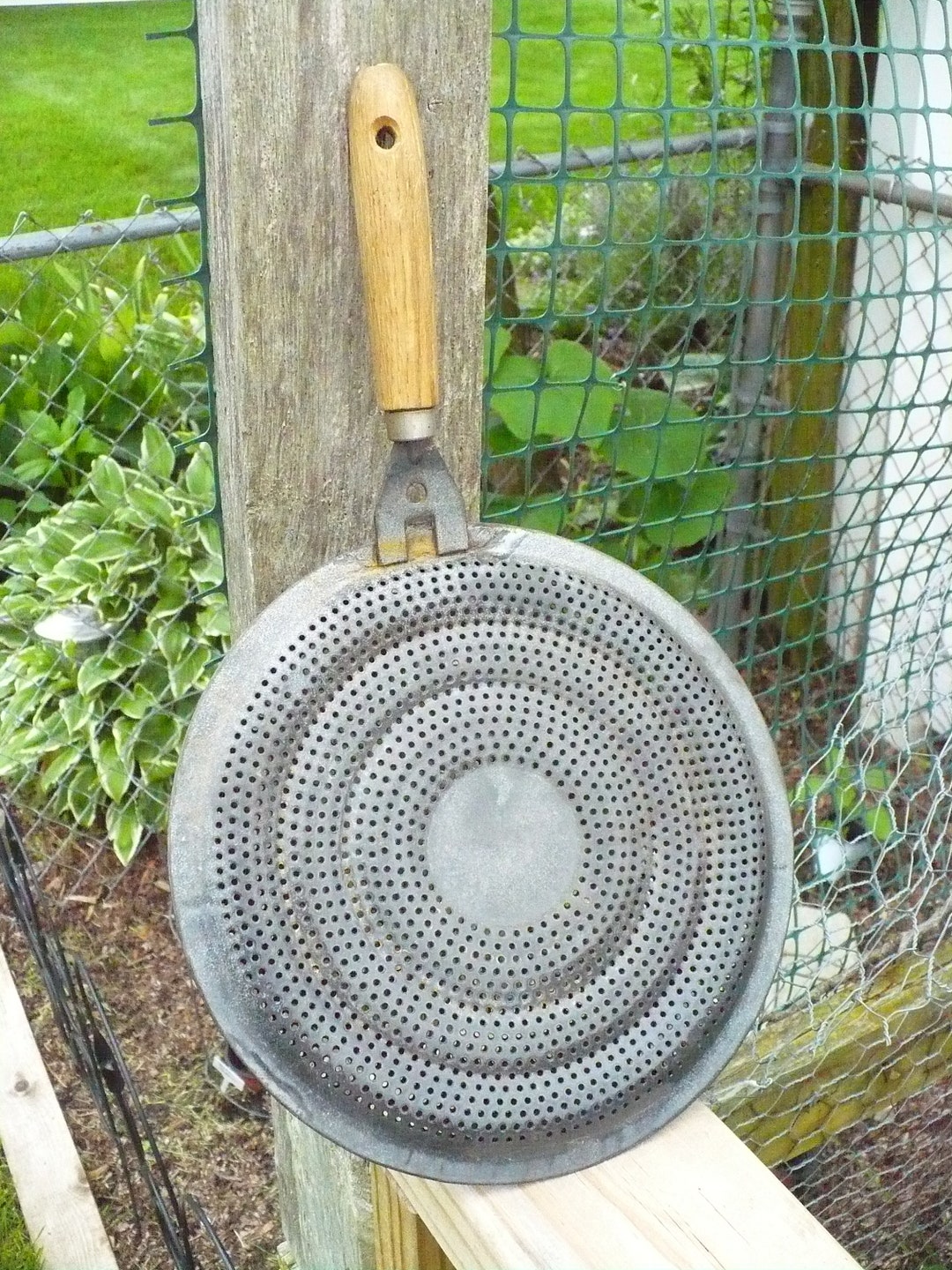 Wood Handled Heat Diffuser / Spatter Shield - Etsy