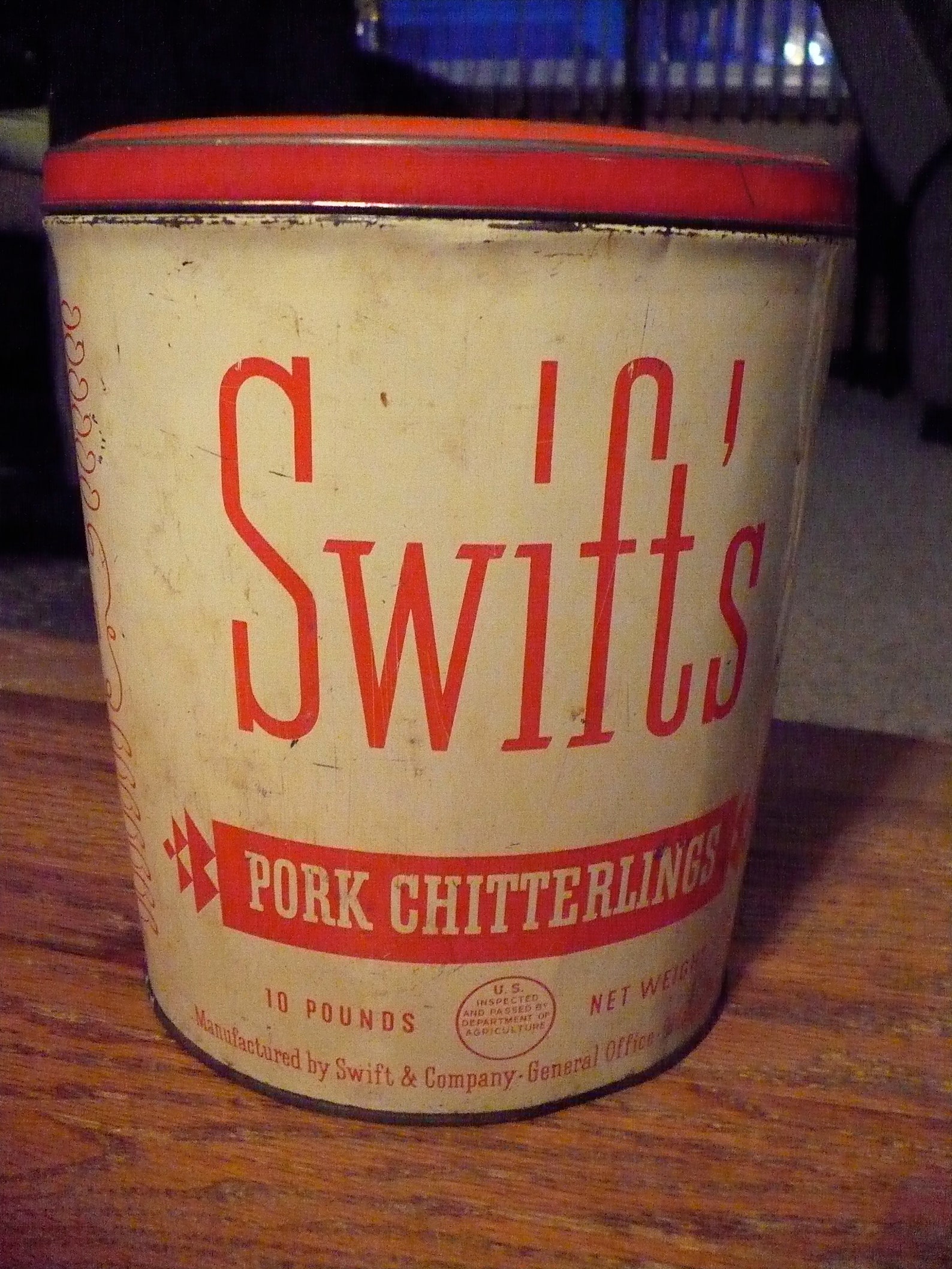Swift's Pork Chitterlings Round Metal Tin | Etsy