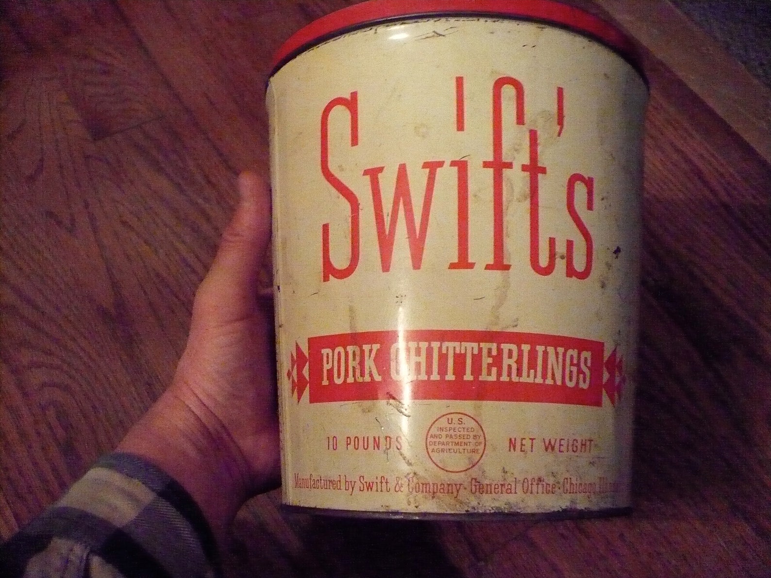 Swift's Pork Chitterlings Round Metal Tin | Etsy