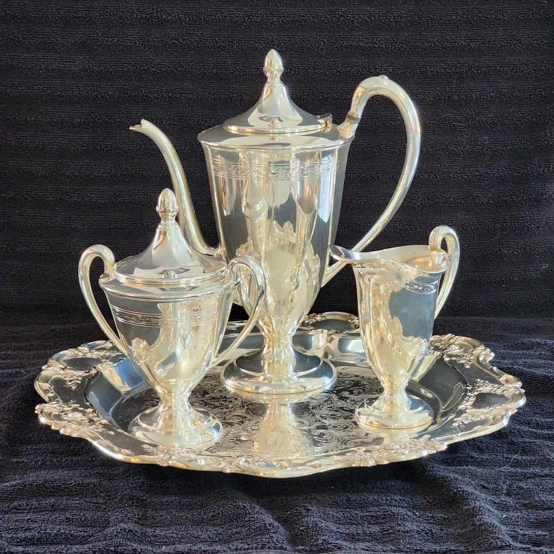 Towle Old Master Silver Plate Tea Set Complete With Tray - Etsy