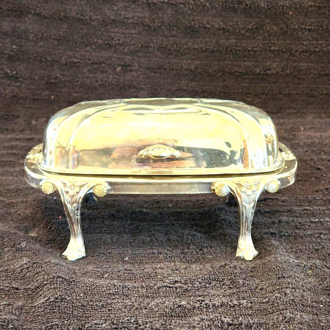 Gorgeous Silver Plate GODINGER Butter Dish With Lid and Glass Insert - Etsy