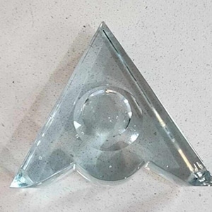 Triangle Crystal Glass Paperweight and Candle Holder - Etsy