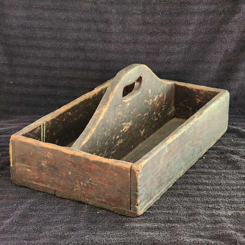 Antique Primitive Wooden Carrier Caddy Box Handle Farmhouse Decor - Etsy