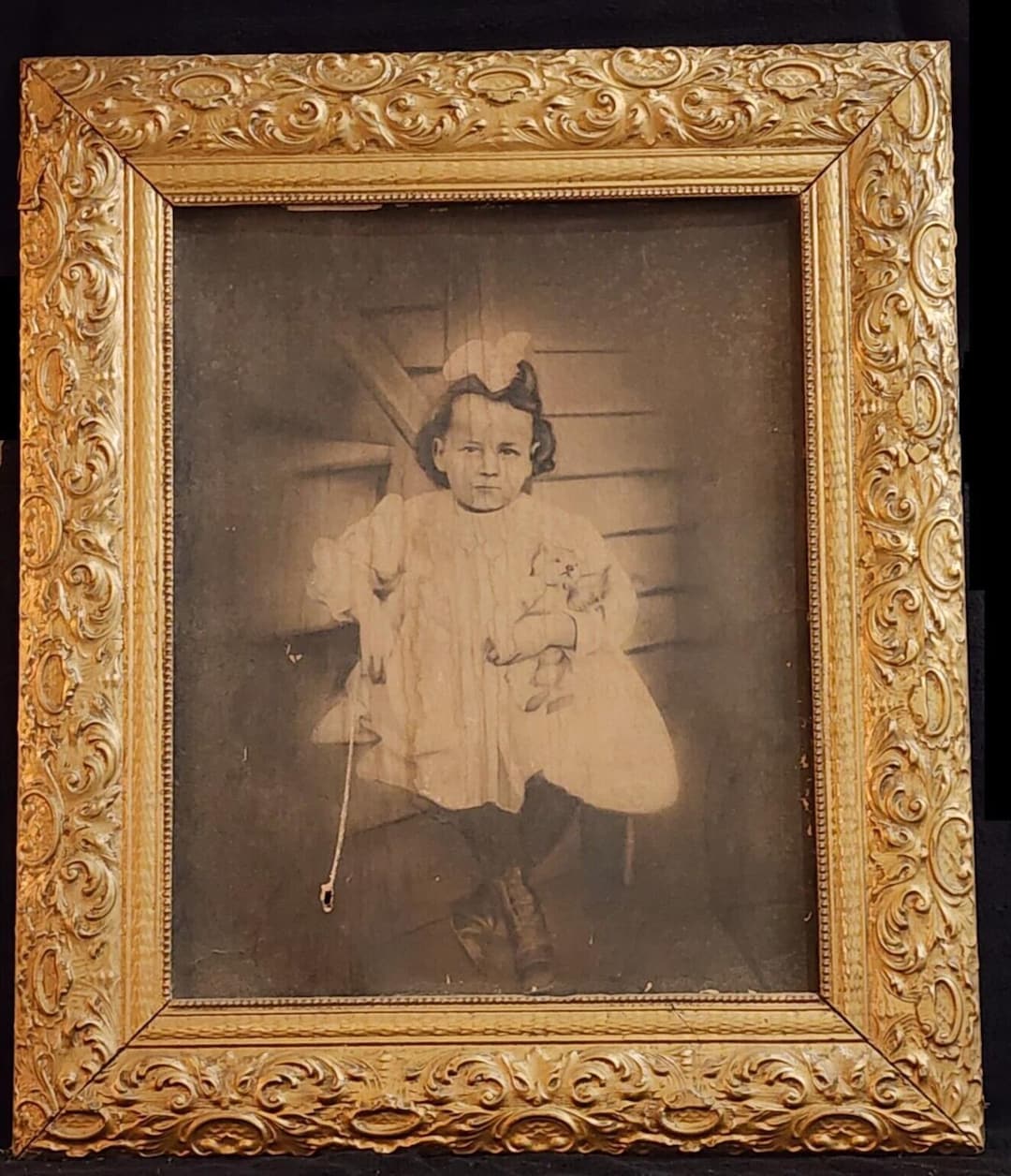 1800s Victorian Antique Portrait of a Child - GORGEOUS Gilded Frame - Etsy
