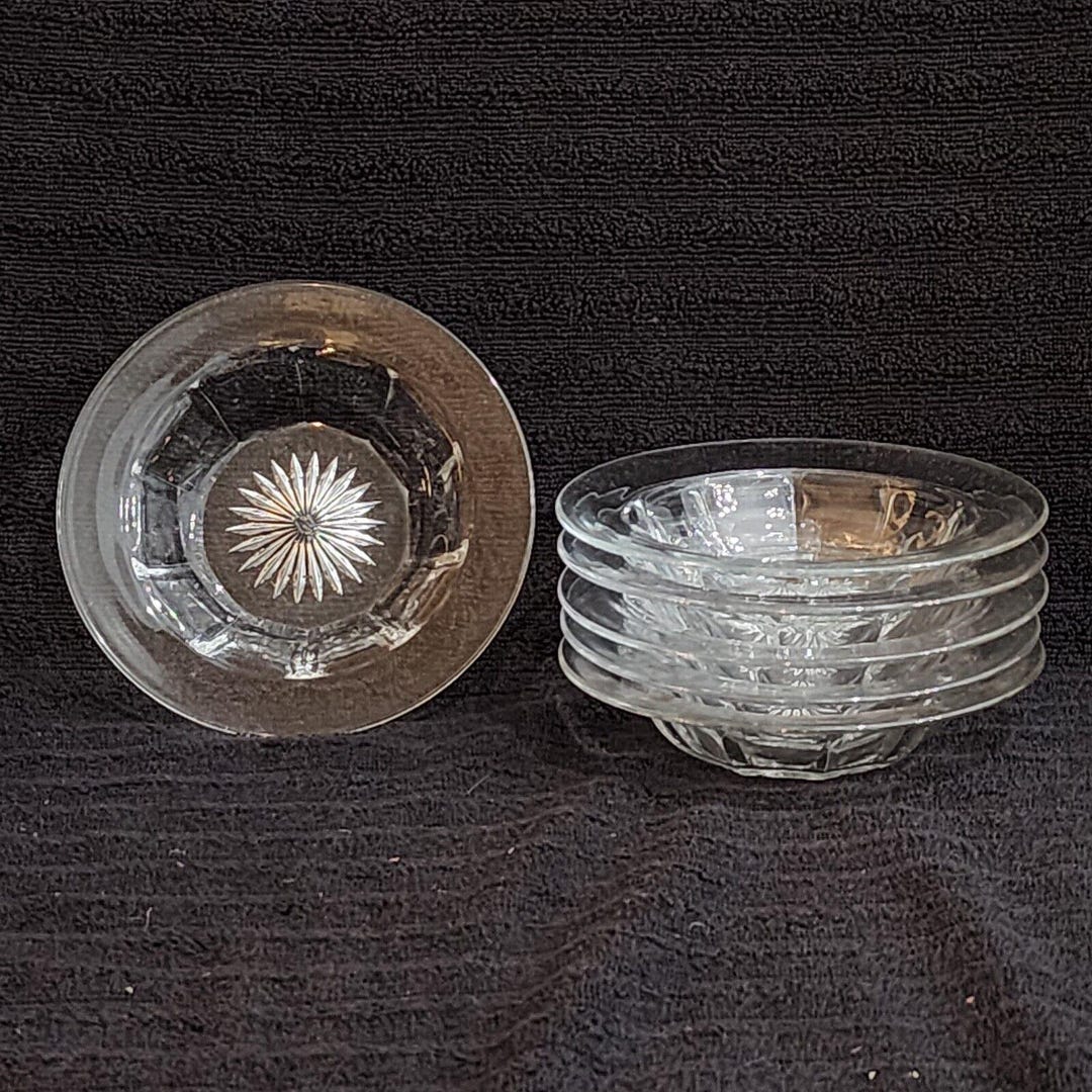 RARE Set of 6 HEISEY Early American Pattern Glass Plates, 6.5" in ...