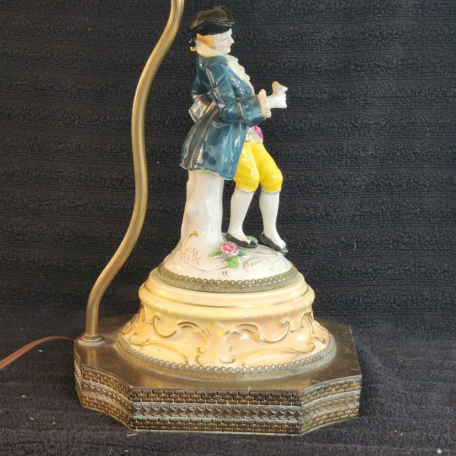 Vintage Porcelain Italian Capodimonte Lamp With Original Shade 24 ...
