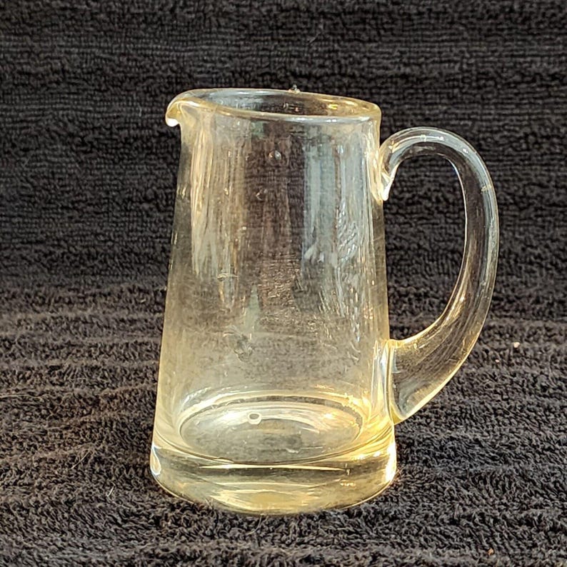 Small Holmegaard Style Glass Pitcher Creamer 3.75" Tall - Tapered and ...