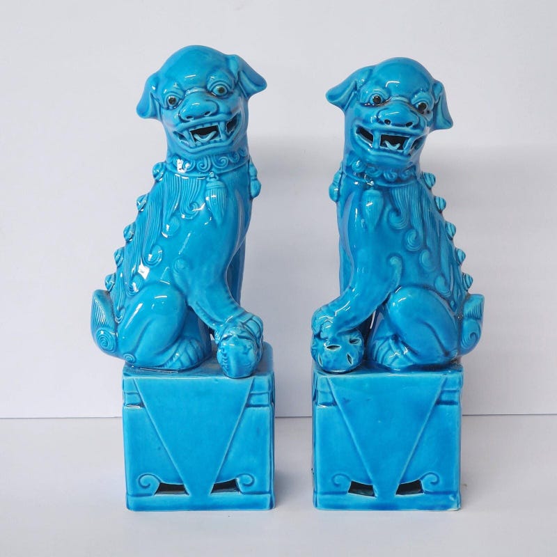 Turquoise Foo Dogs - Etsy