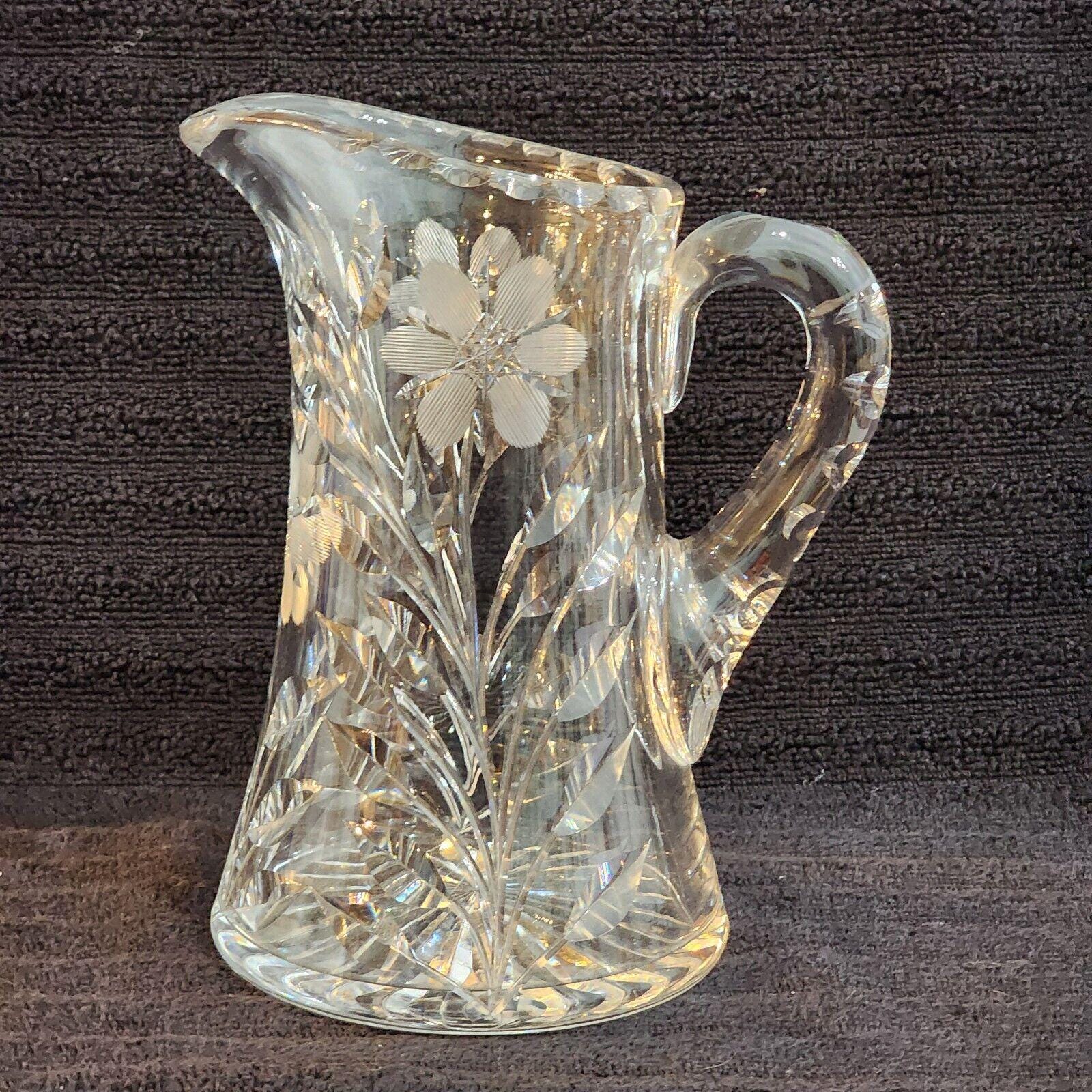 ABP Pitcher, American Brilliant Period Cut Glass, Roden Bros. Floral ...