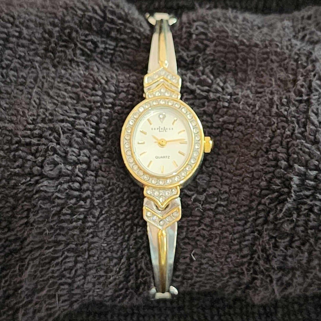 Vintage LA Express Timex Victorian Style Wrist Watch - Gold & Silver - Etsy