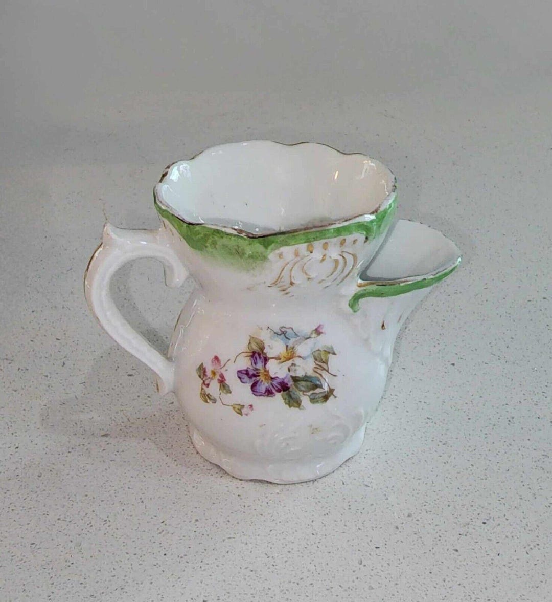 Antique Shaving or Scuttle Mug - Flowers With Gold Accents - Etsy
