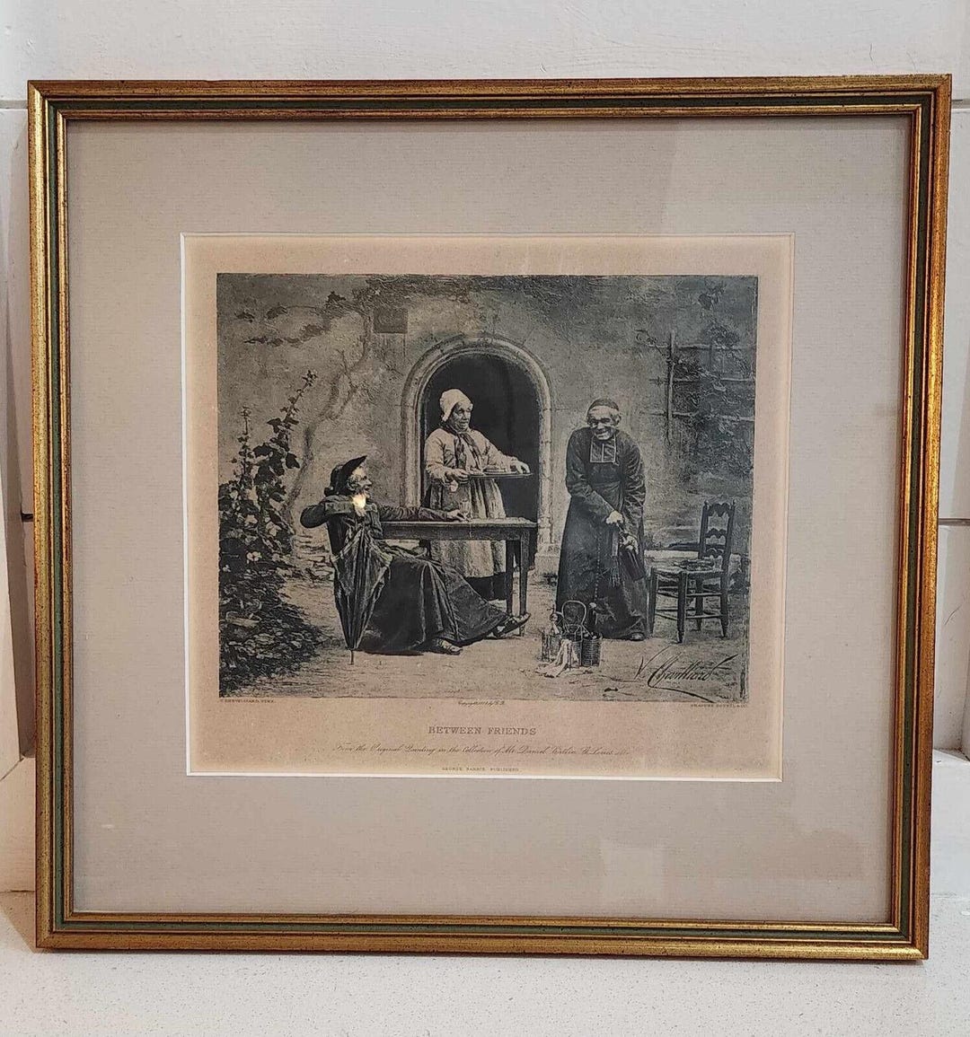 1889 Daniel Catlin (1837–1916) Original Lithograph "between Friends" - Etsy