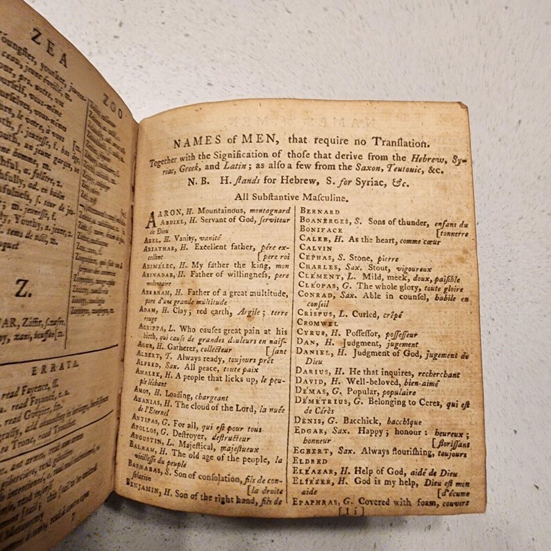 Early 1700s Nugent's English to French Dictionary & More - Etsy