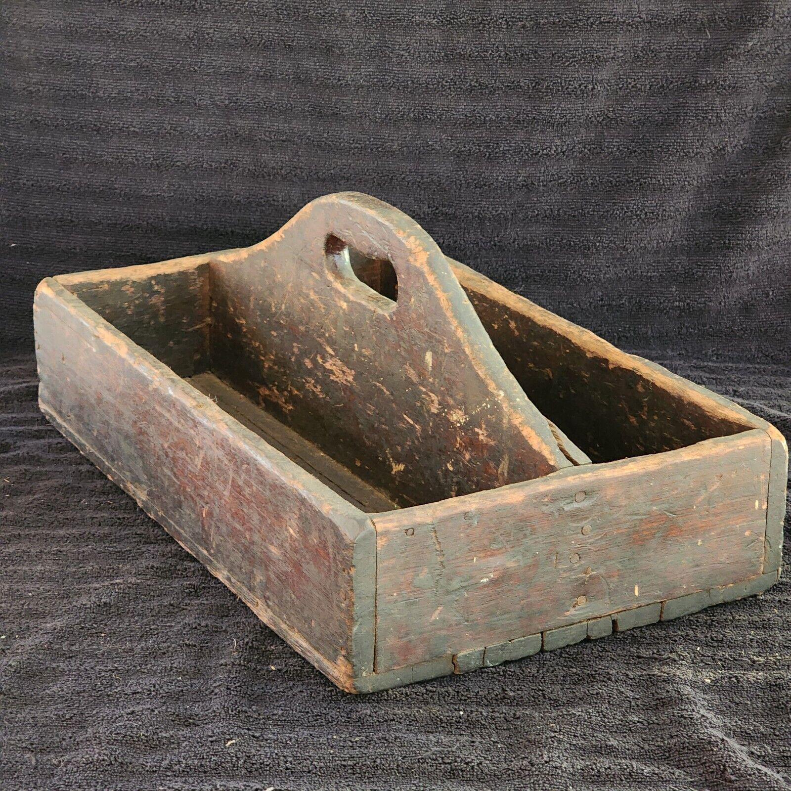 Antique Primitive Wooden Carrier Caddy Box Handle Farmhouse Decor - Etsy