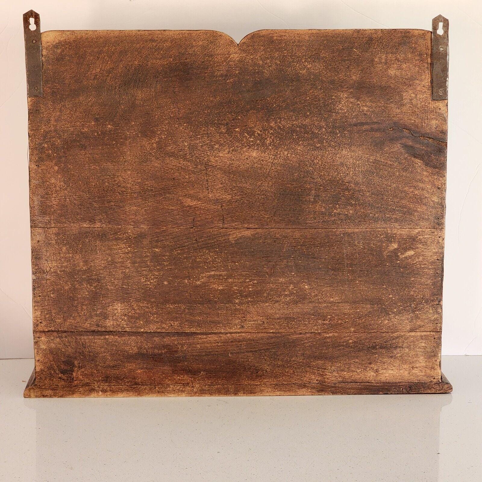 Antique Letter Holder - Desk Organizer- Wood W/ Ornate Metal Trim- One ...