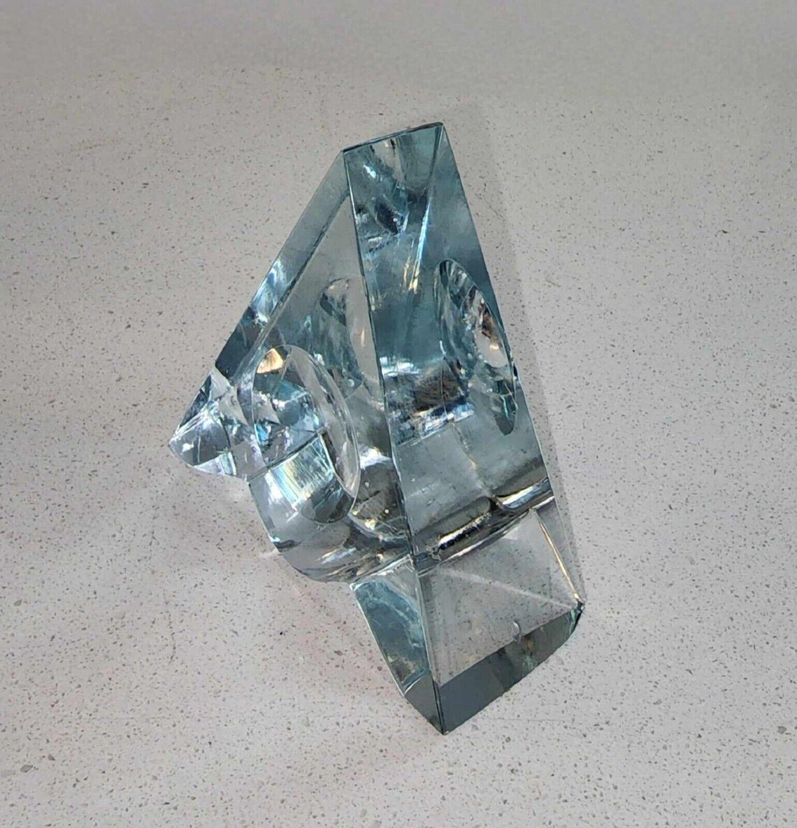 Triangle Crystal Glass Paperweight and Candle Holder - Etsy