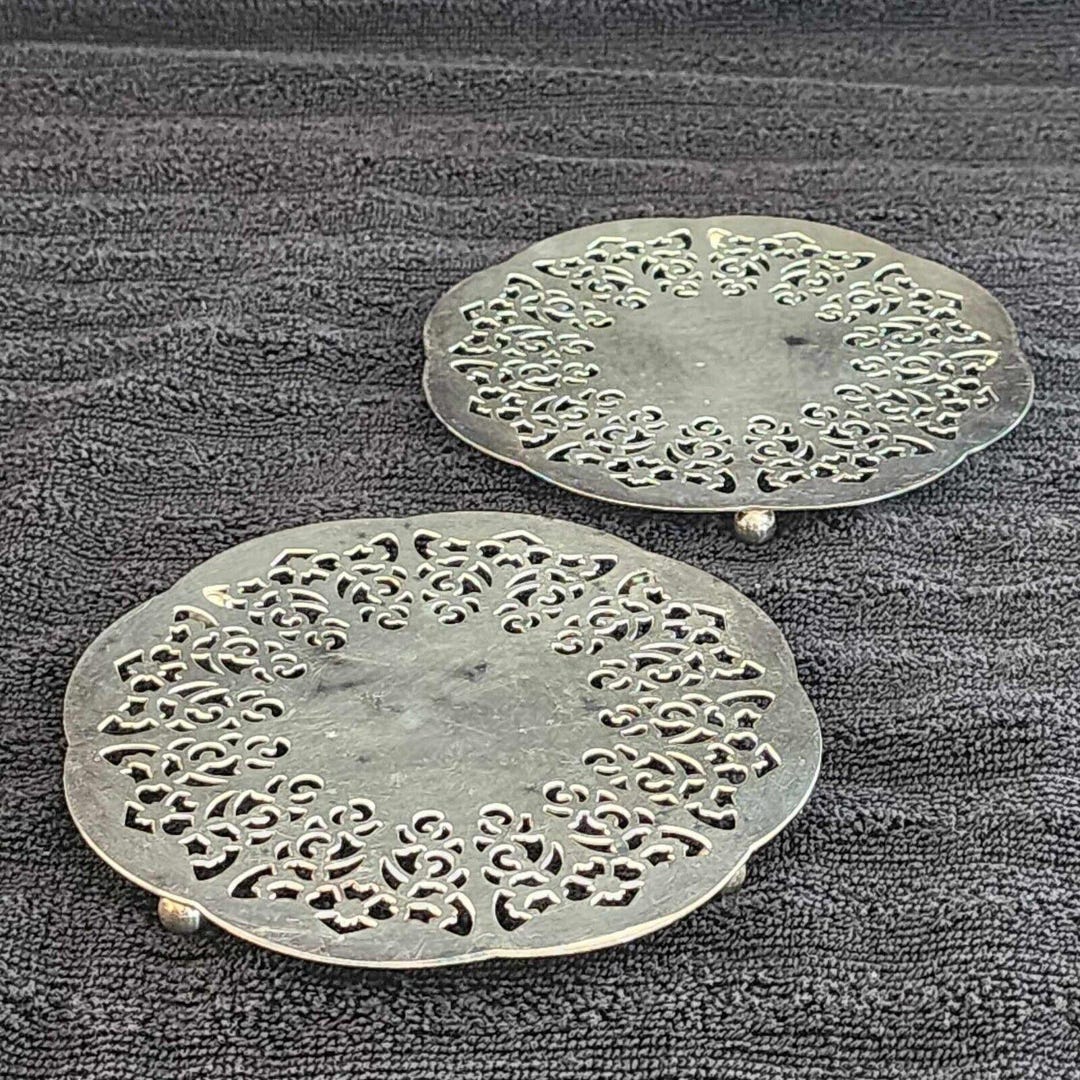 Matching Silver Plate Trivet Pair - Made in Western Germany - Etsy