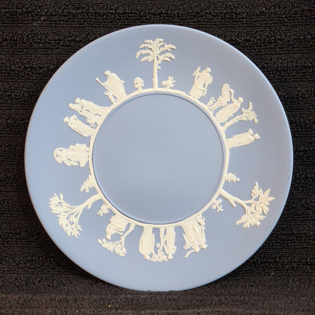 Vintage Wedgwood Blue Jasperware Plate - 9 Inches - Etsy