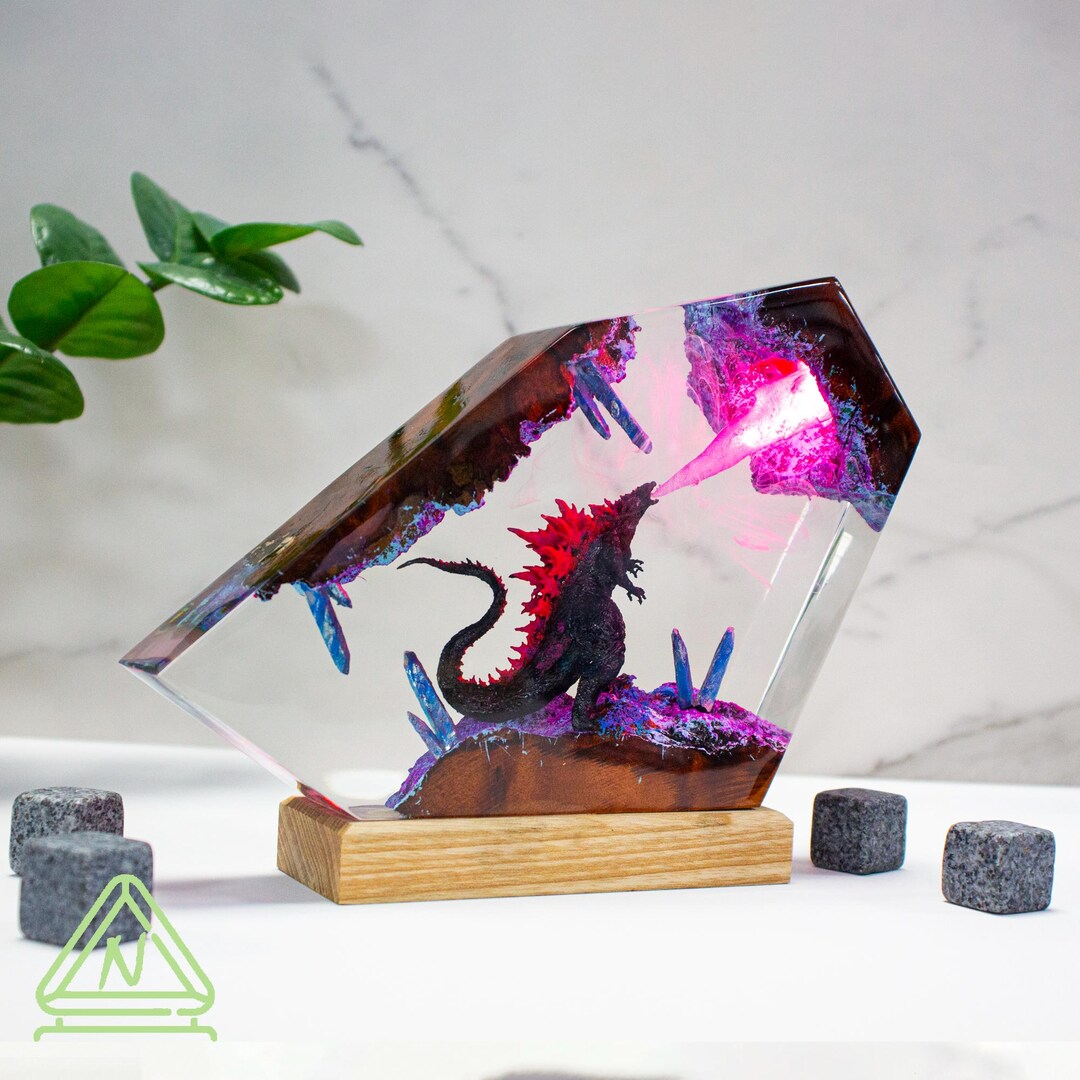Monster Night Light Epoxy, Resin Wood Art Lamp, Custom Epoxy Resin Lamp ...