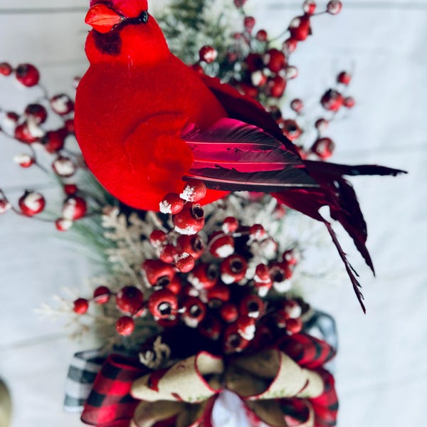 Cardinal Christmas Tree Topper - Etsy