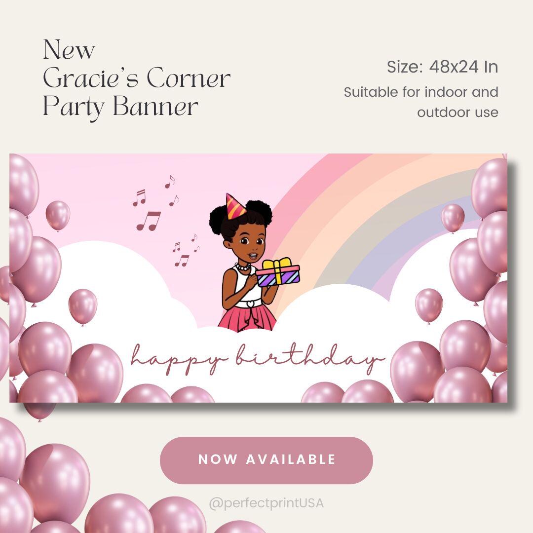 Gracies Corner Backdrop, Gracies Corner Birthday, Girls Birthday Banner ...