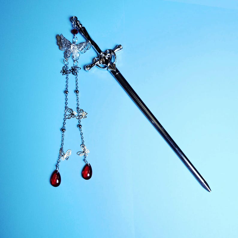 Enchanting Sword With Butterfly Chinese Style Hairpin Tgcf>~