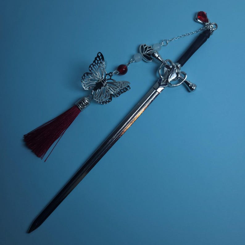 Enchanting Sword With Butterfly Chinese Style Hairpin Tgcf>~