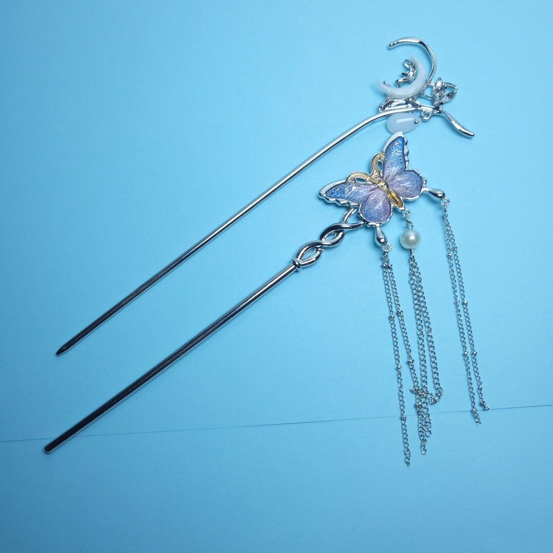 Enchanting Butterfly and Moon Chinese Style Hairpin Tgcf>~