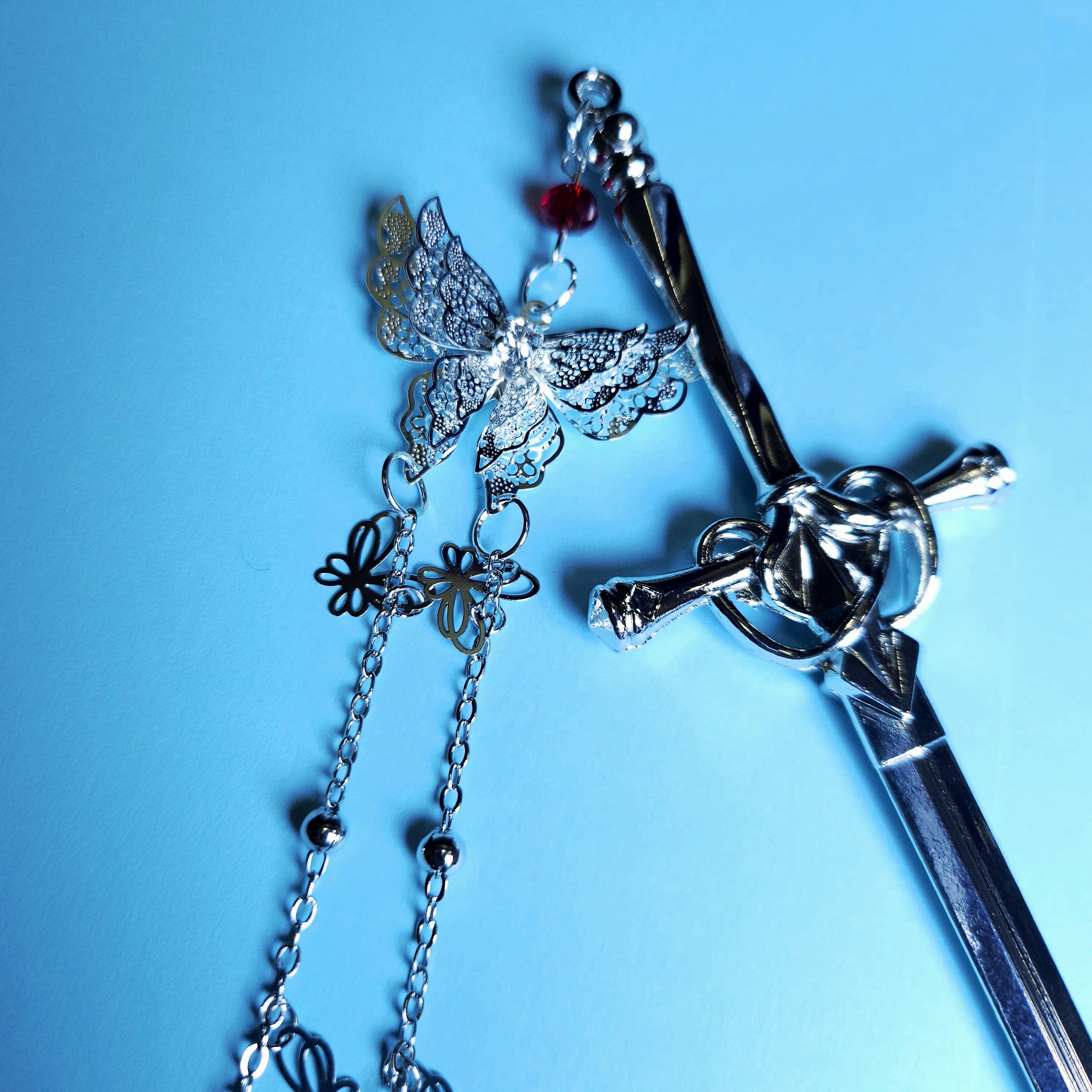 Enchanting Sword With Butterfly Chinese Style Hairpin Tgcf>~