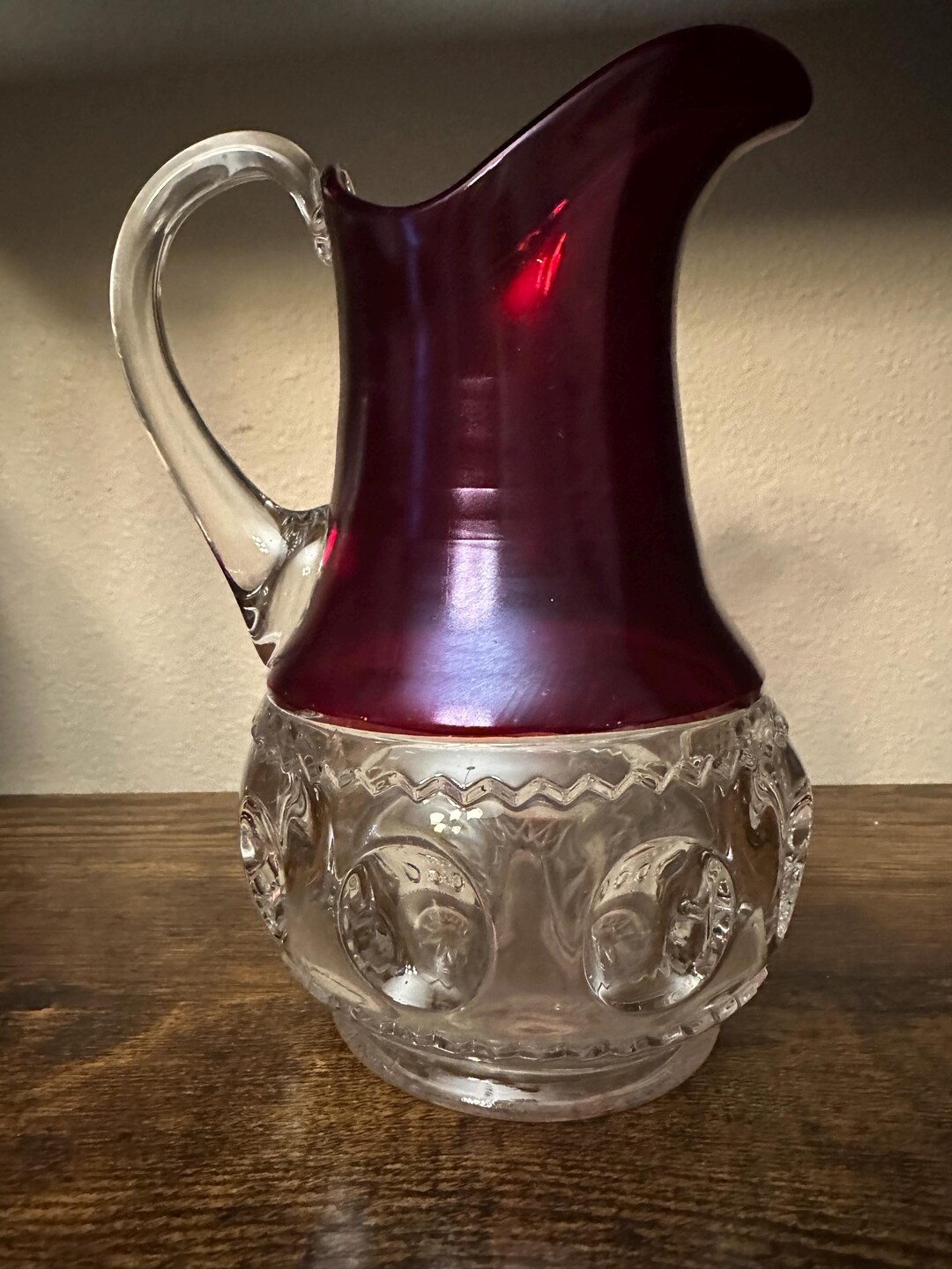 Antique EAPG Kings Crown Ruby Flash Milk Pitcher Vintage - Etsy