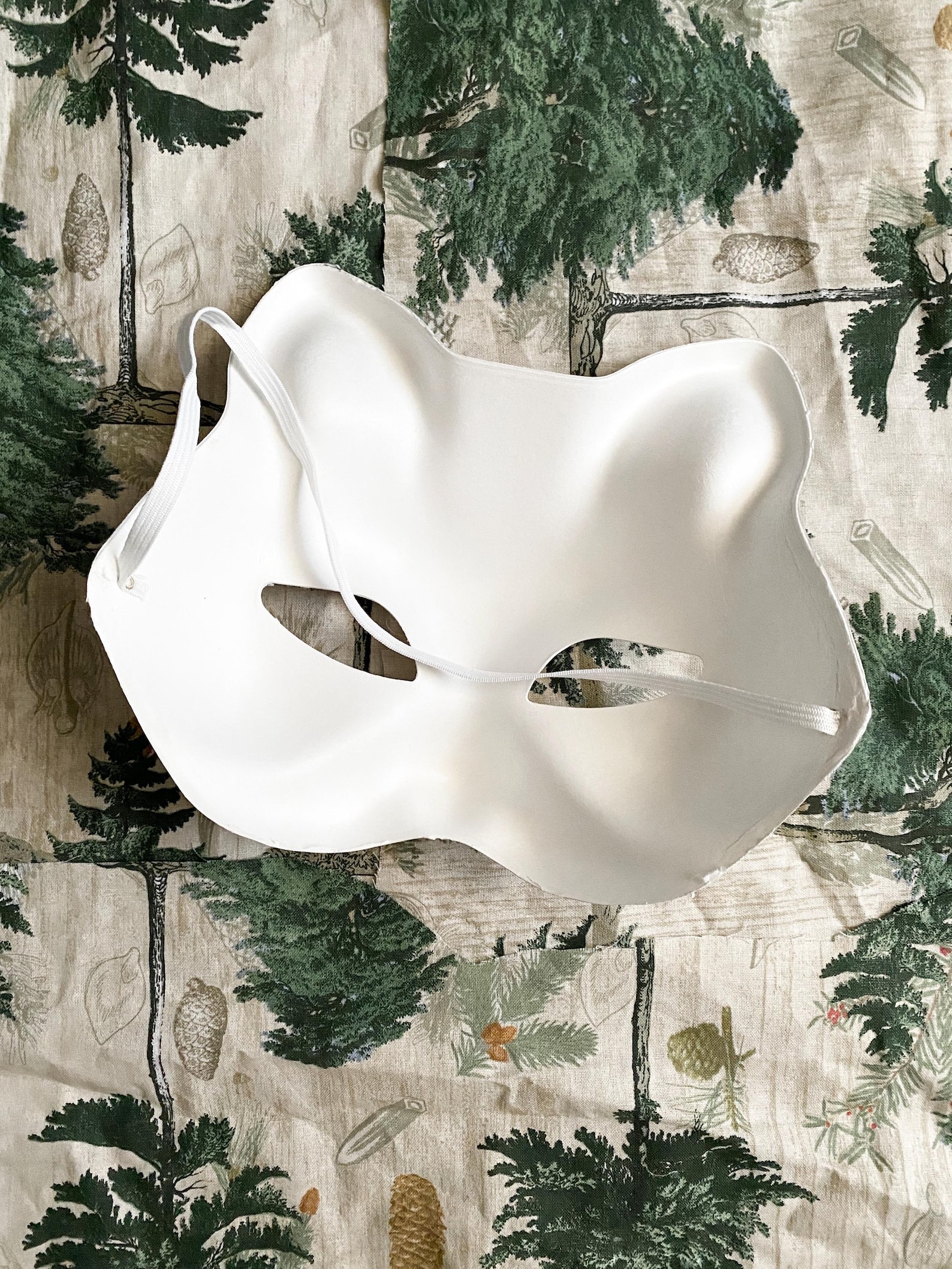 Therian Cat Mask Paper Mache Cardboard Plain White Diy Blank Base - BUY ...