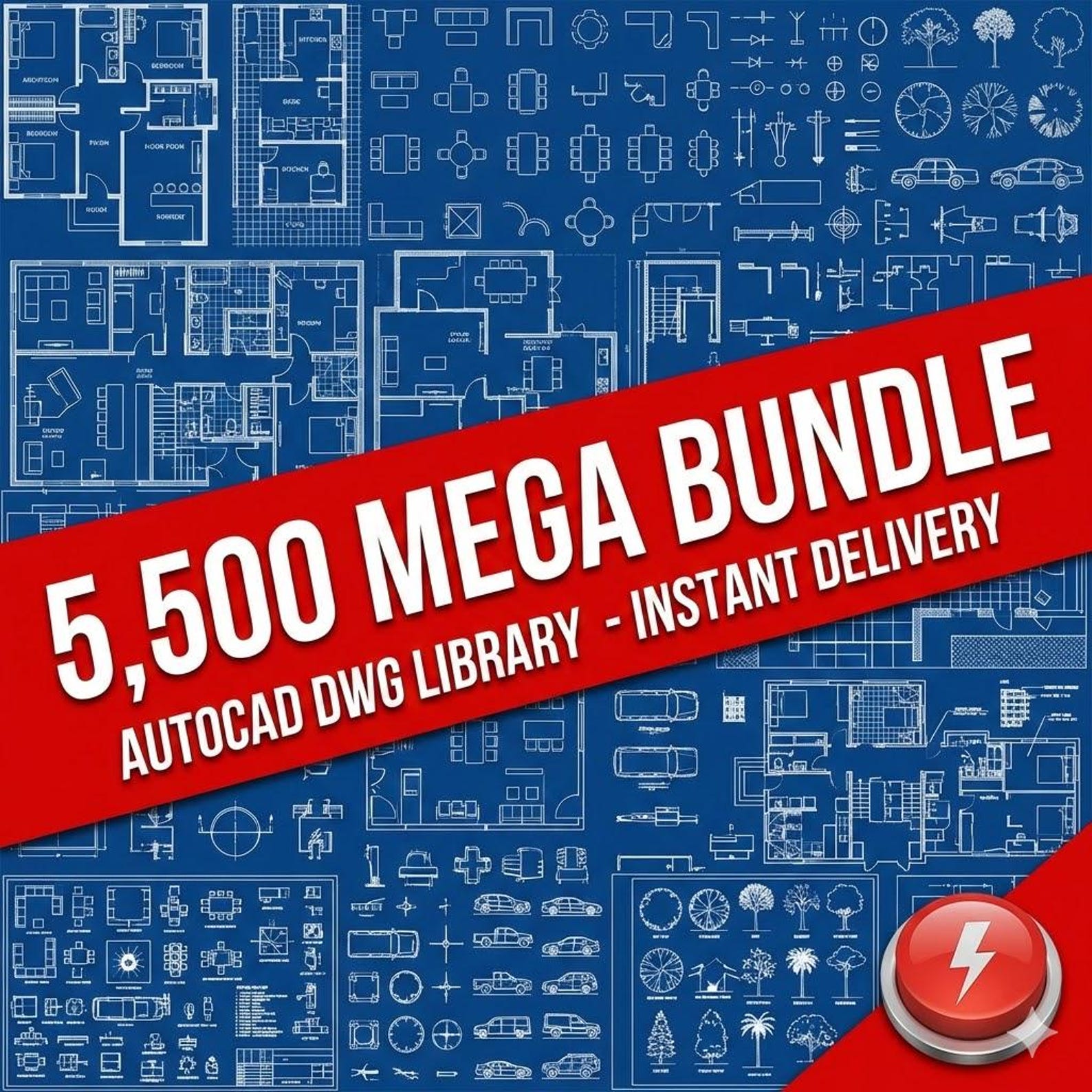 5,500+ Autocad Mega Bundle [instant Delivery] – Professional DWG Blocks ...