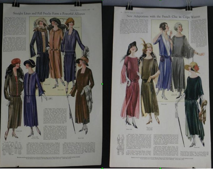 Original 1922 Pictorial Review Fashion Pages Full Color - Etsy