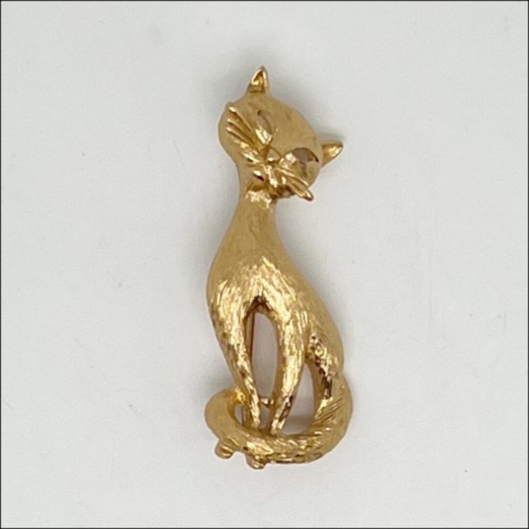 Vintage Monet Gold Tone Cat Brooch Pin - Etsy