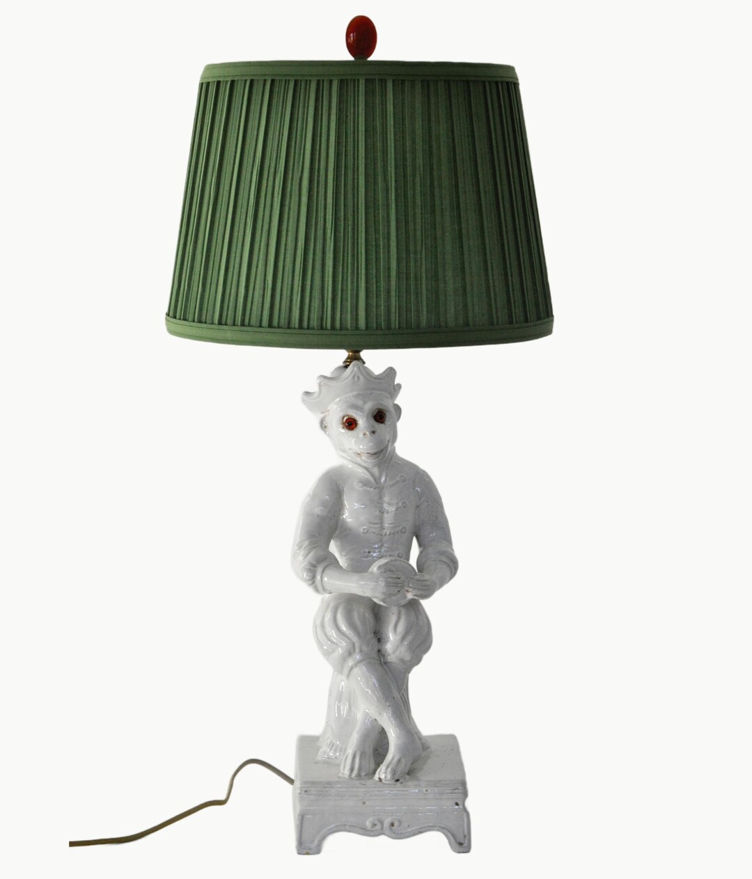 Italian Glazed Terracotta Singerie Monkey Lamp - Etsy