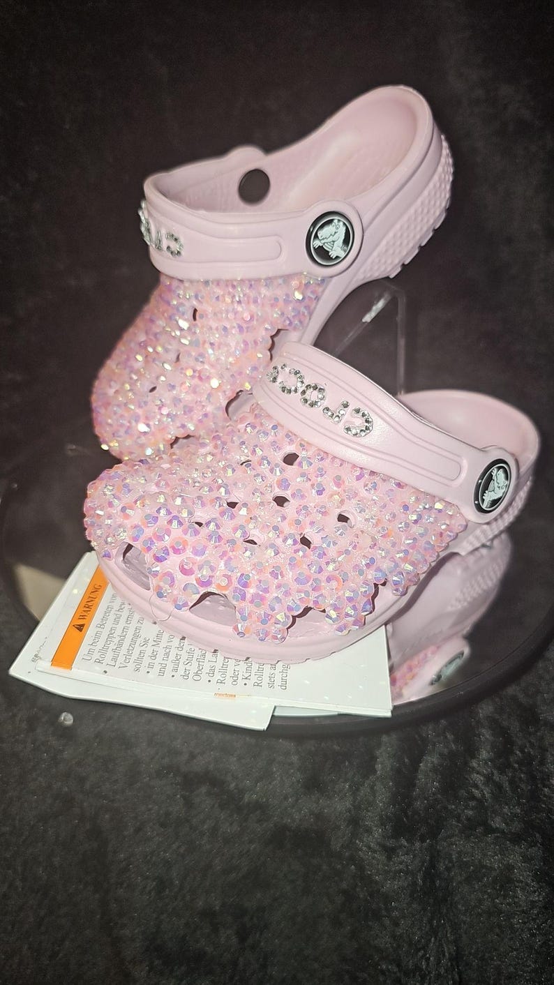 Pink Toddler Bedazzled Crocs - Etsy