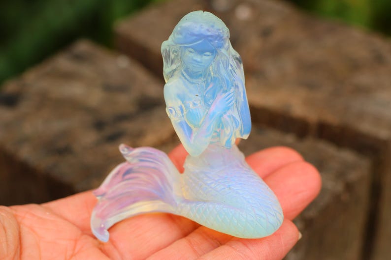 2.6inches Natural Opaline Carved Mermaid Quartz Crystal Carving ...