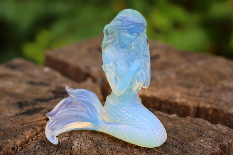 2.6inches Natural Opaline Carved Mermaid Quartz Crystal Carving ...