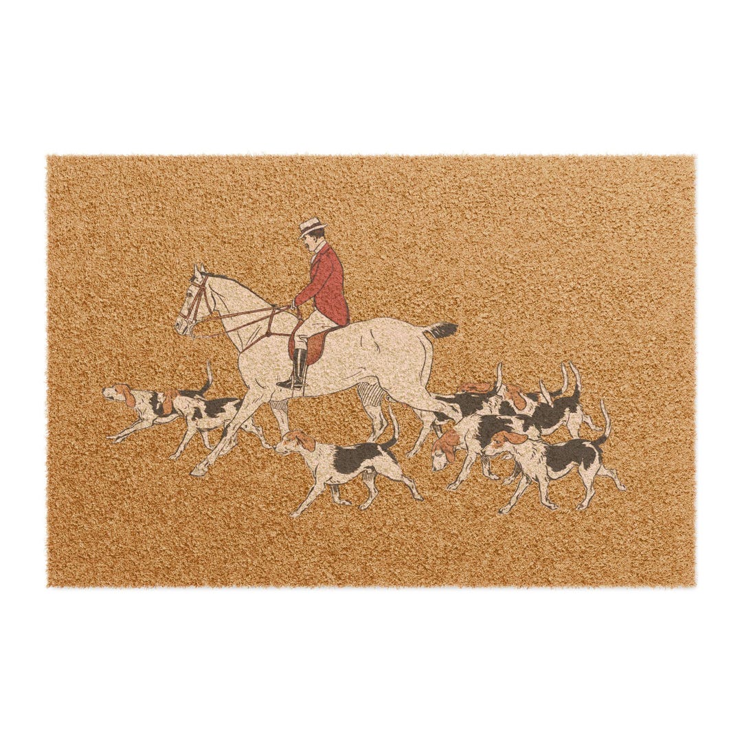 Fox Hunt Master and Hounds Doormat - Etsy